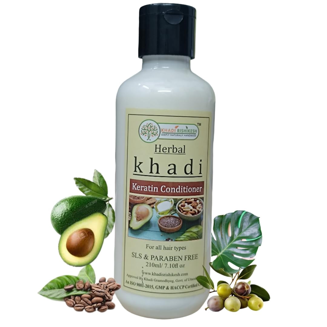 KHADI RISHIKESH Herbal Keratin Conditioner 210ml for Strengthens Hair ...