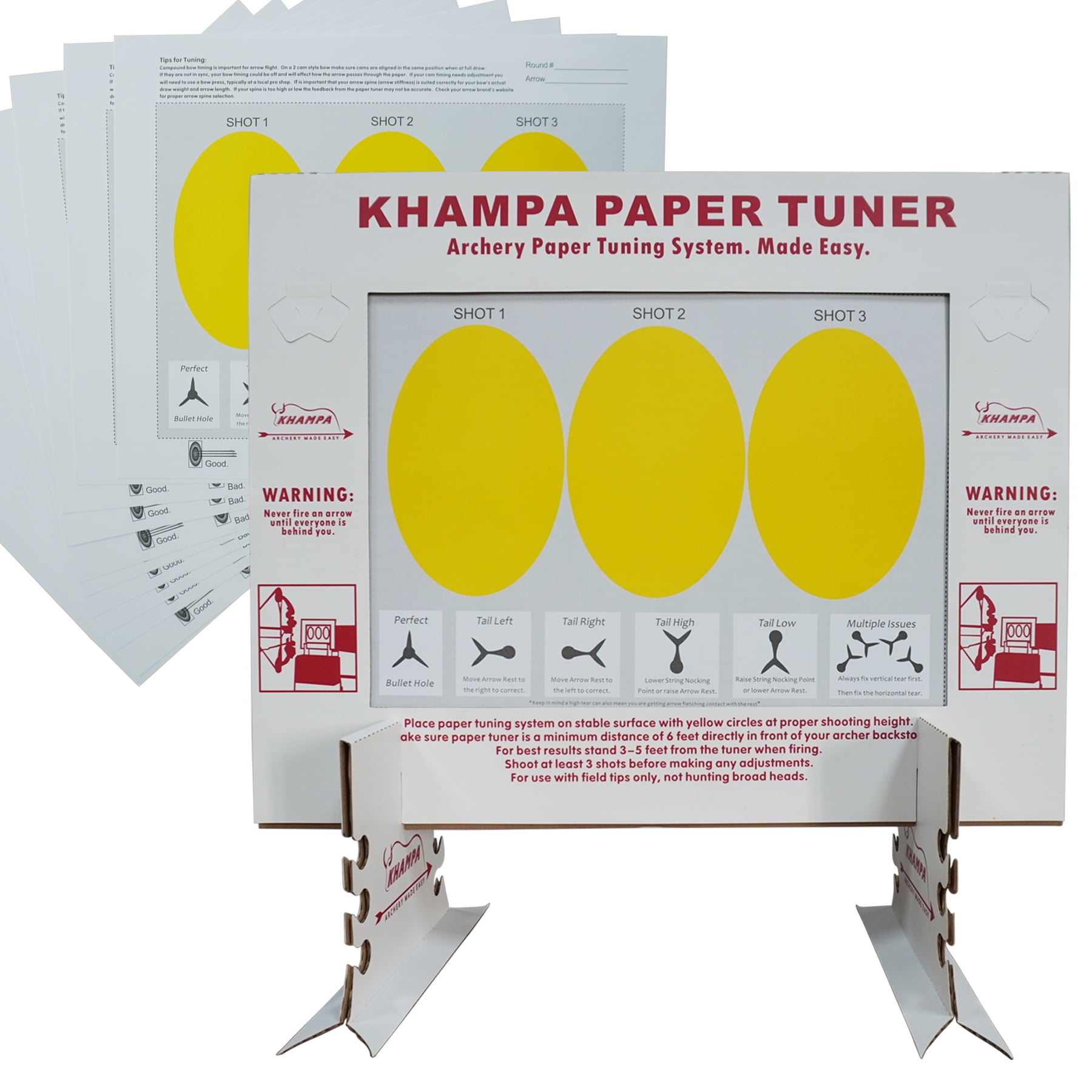 KHAMPA Apex DIY Paper Tuning System - Archery Practice- Includes 10 ...