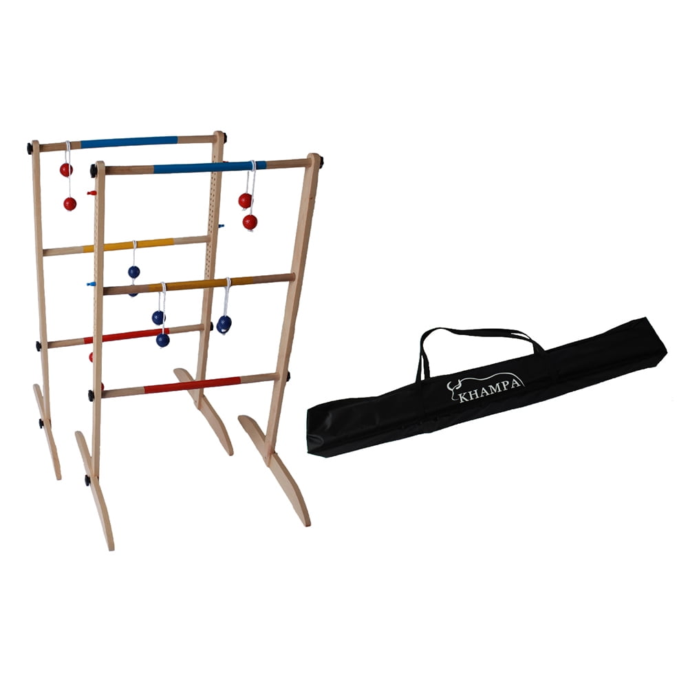 KHAMPA Ladder Toss Outdoor/Indoor Game Set with 6 Bolas, Portable ...