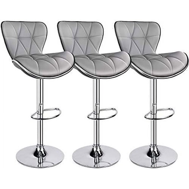 KHBIULIFE Shell Back Adjustable Swivel Stools PU Leather Padded with ...