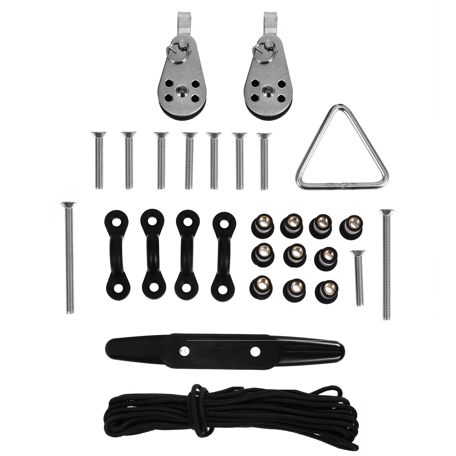 KHBUAB 1 Set Kayak Anchor Trolley System Kit 15X0.8Inch 9.1M Rope for ...