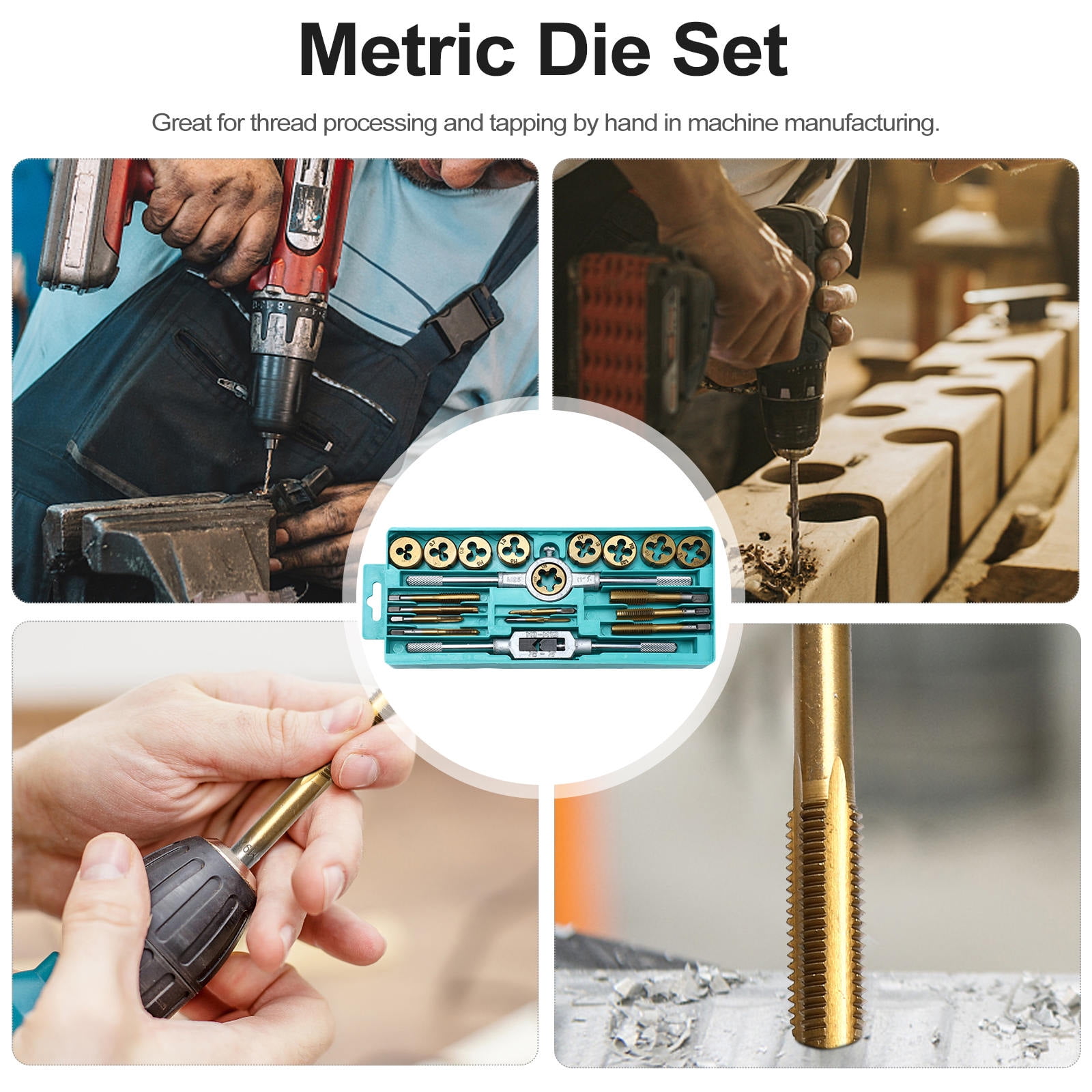 KHBUAB 1 Set Silver Metric Tap And Die Set Practical Design For Model Processing - Walmart.com