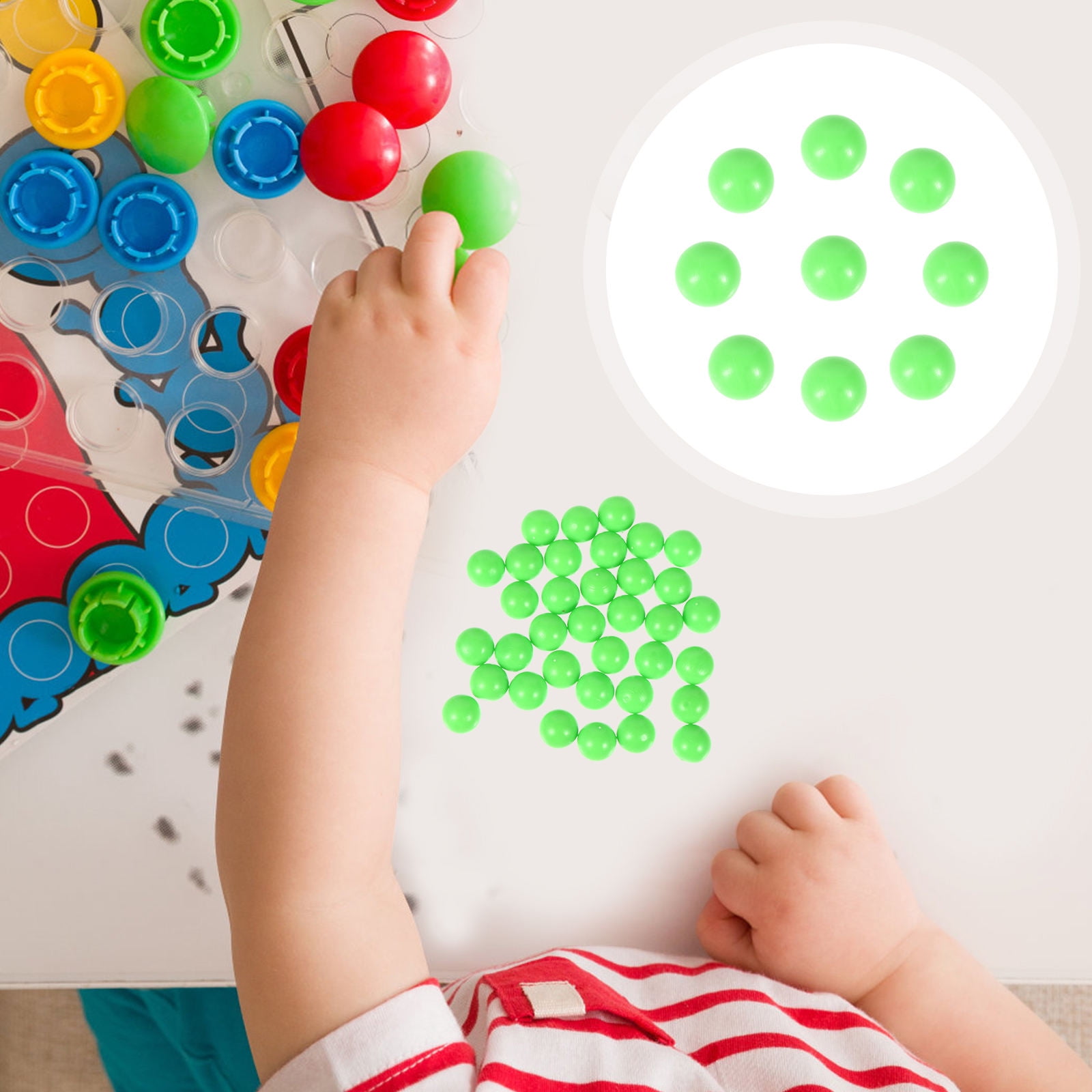KHBUAB 100Pack Counting and Sorting Toys Green Plastic Balls for ...