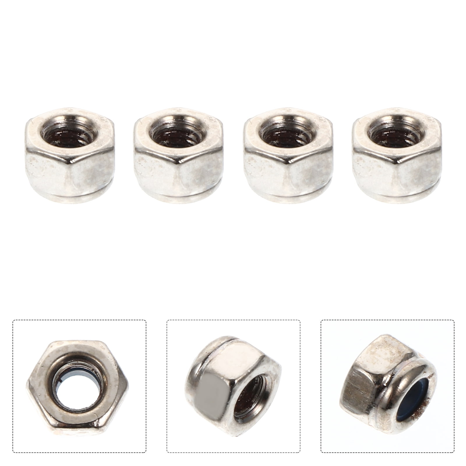 KHBUAB 100Pcs Nickel Plated Locking Nuts Shockproof for Drilling ...