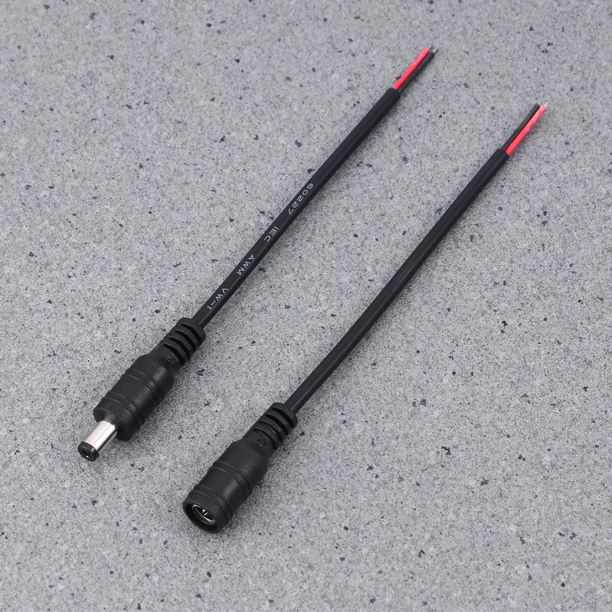 KHBUAB 10Pack Power Cable Connector Black PVC for CCTV Power Supply ...