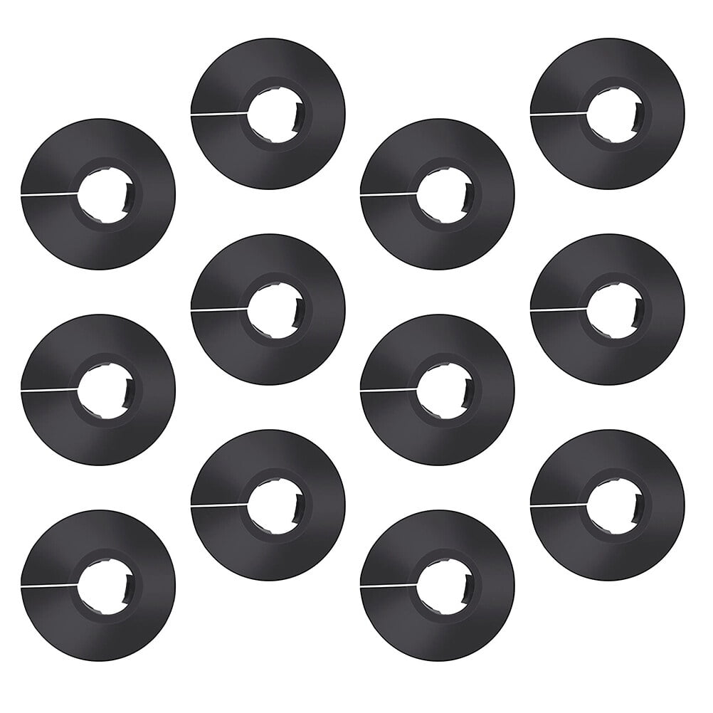 KHBUAB 12Pcs Circular Black PVC Water Pipe Wall Cover for Plumbing ...
