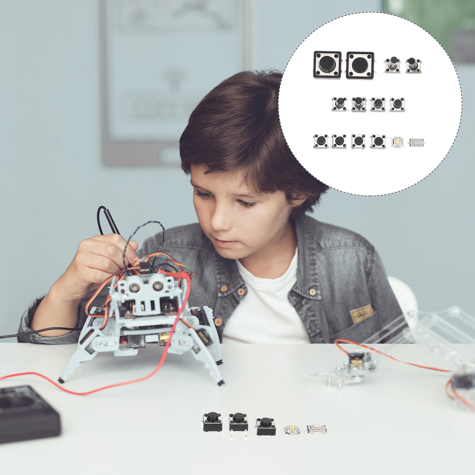 KHBUAB 140Pcs Tactile Push Button Switches for Breadboard Use Momentary ...