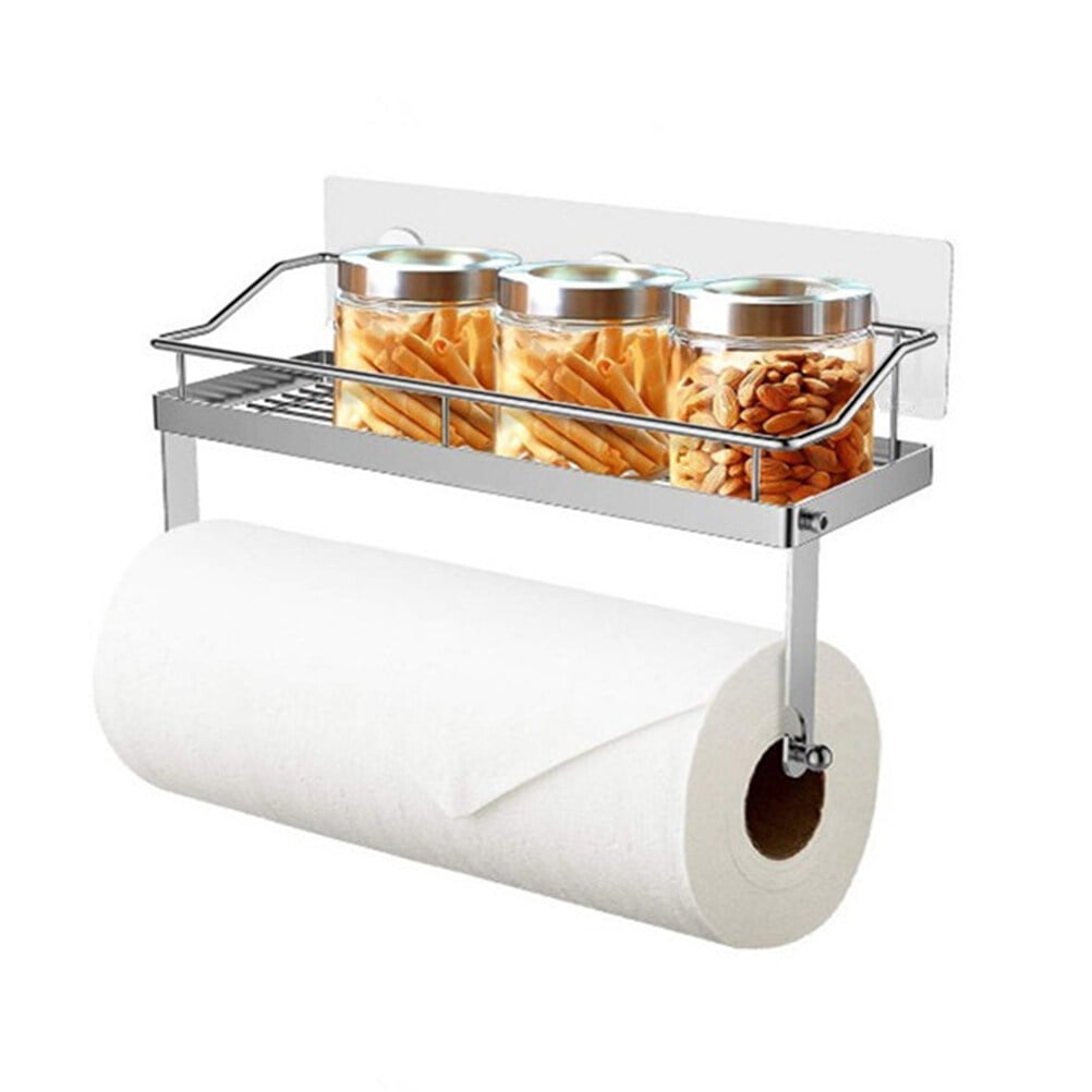 KHBUAB 1Pack Silver Storage Rack with Self Adhesive and Wall Mounting ...