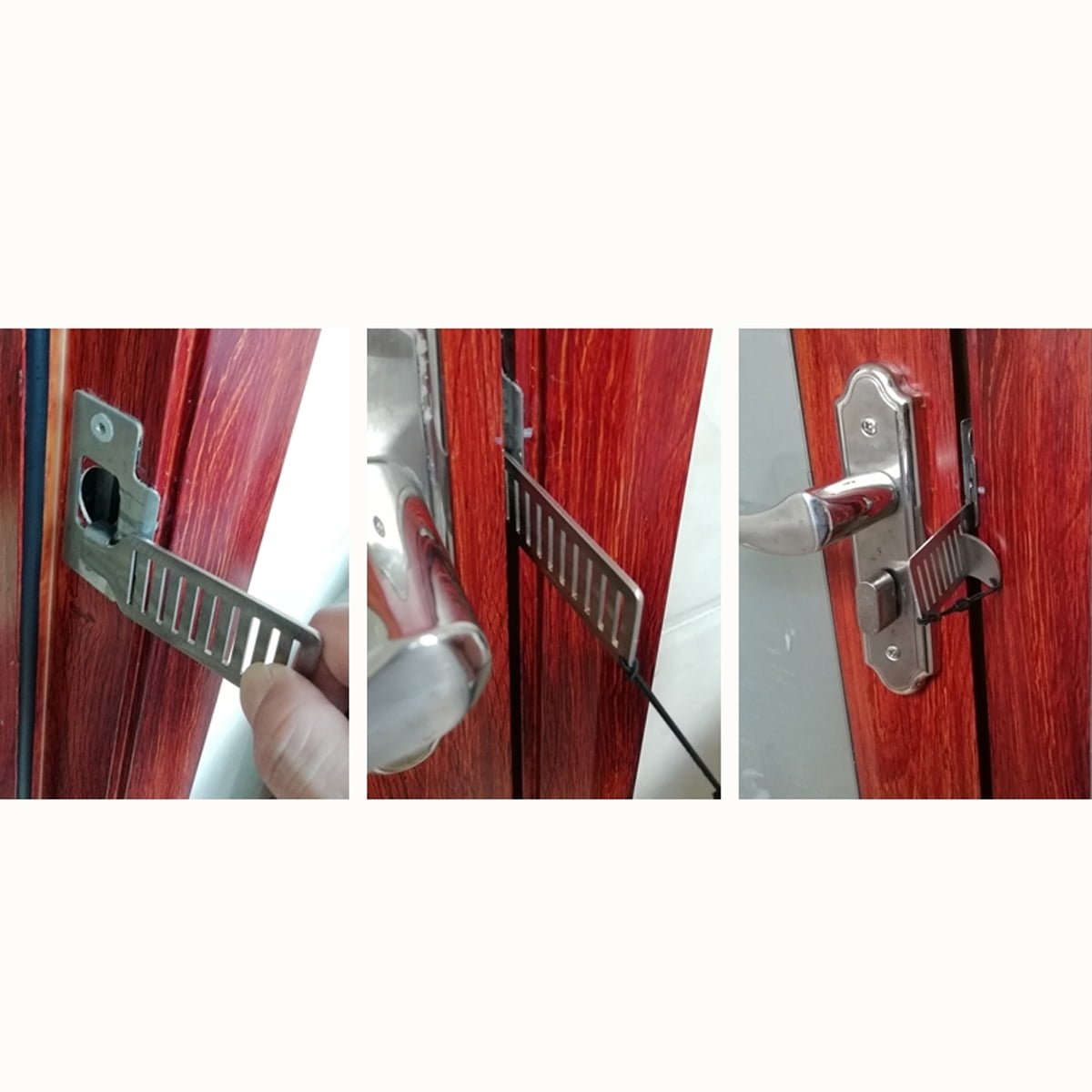 KHBUAB 1Pack Steel Door Lock Latch Silver for Portable Door Stopper and ...