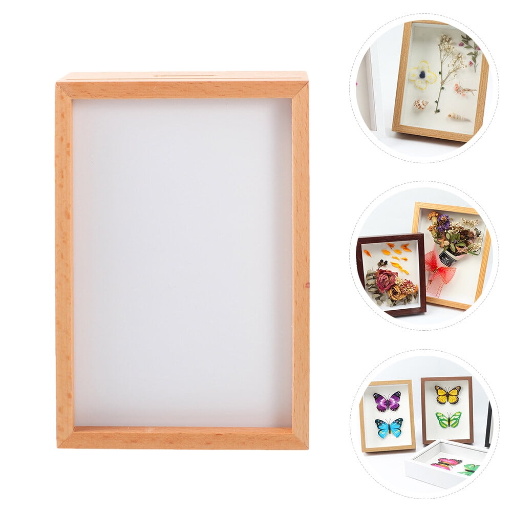 KHBUAB 1Pc Khaki Wooden Pressed Flower Picture Frame For Family Photos ...
