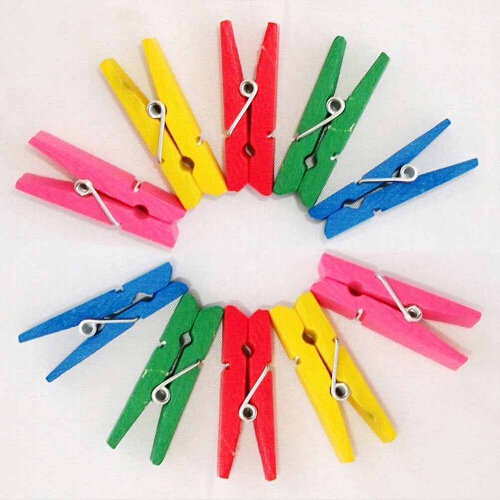 KHBUAB 1Set Mini Photo Clips Natural Wood Hanging Pictures Craft ...