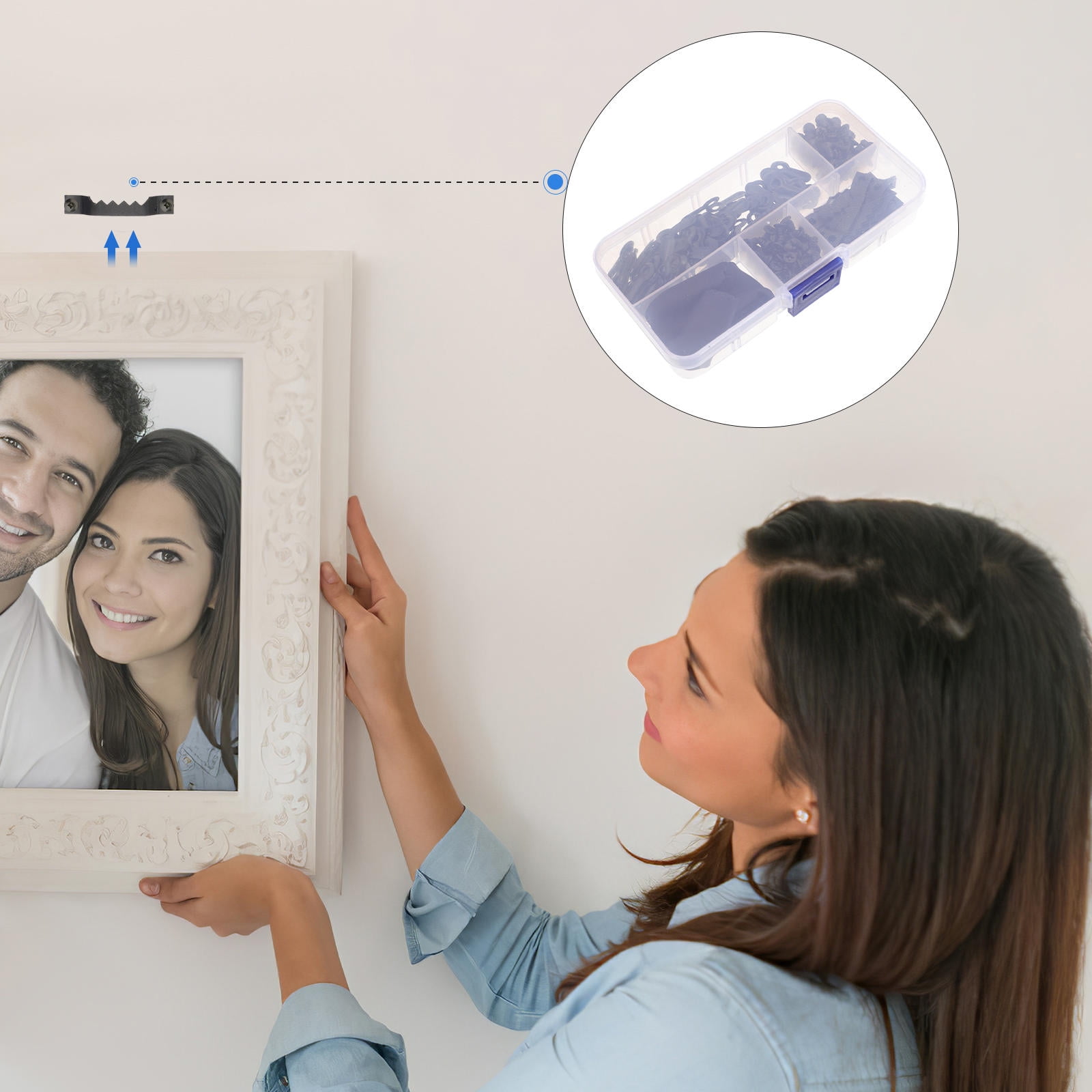 KHBUAB 277Pcs Photo Frame Hanging Kit In Black Steel For Picture Frames ...