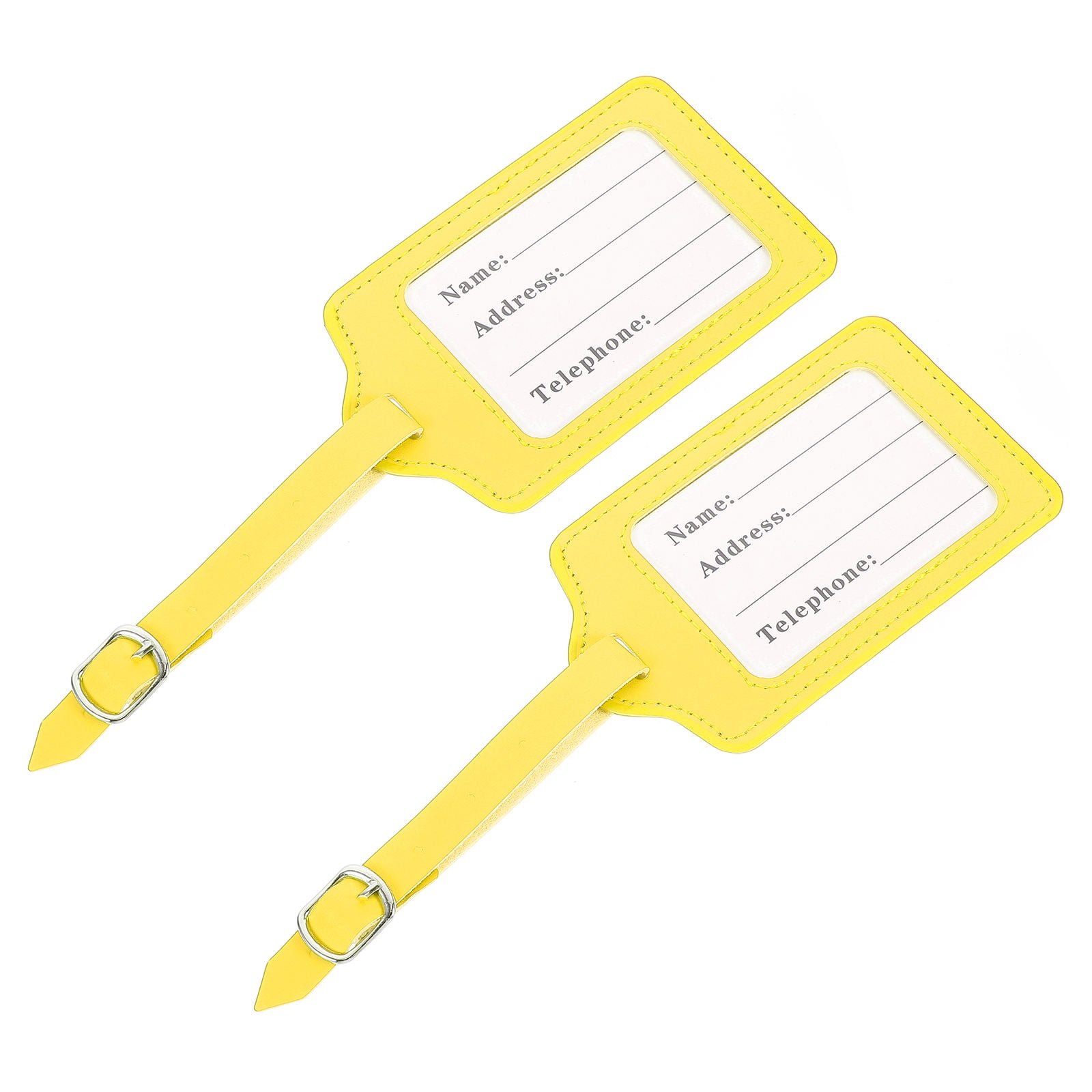 KHBUAB 2Pcs Simple and Practical PU Luggage Tags for Suitcase Labels ...