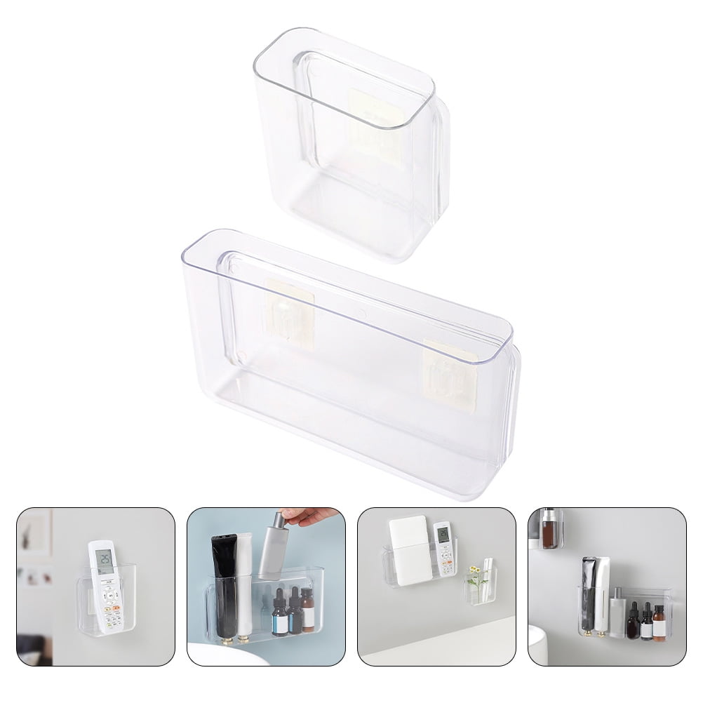 KHBUAB 2Pcs Wall Mounted Storage Bins Transparent Rectangular Pet ...