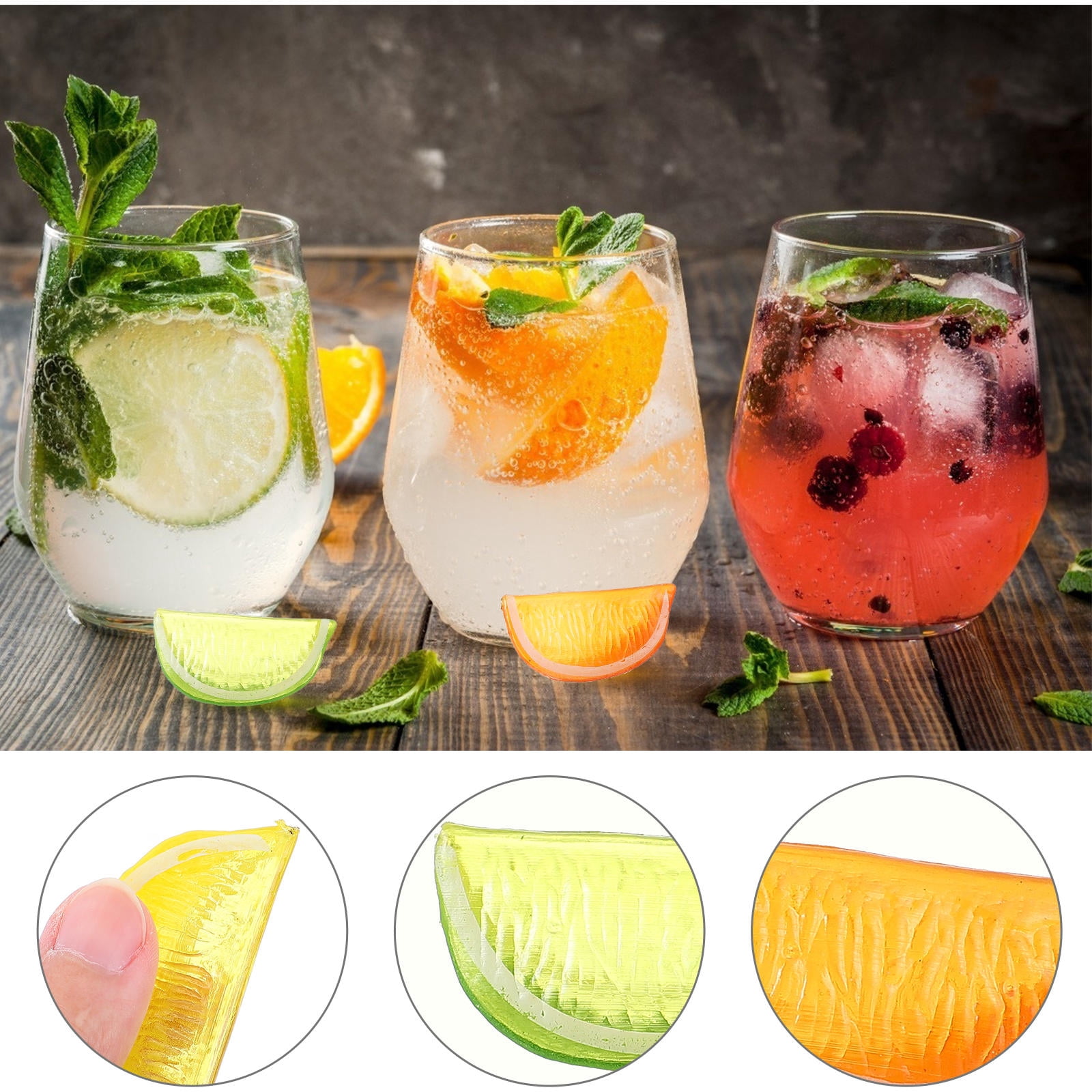 KHBUAB 3Pack Plastic Block Shaped Artificial Lemon Blocks Yellow for ...