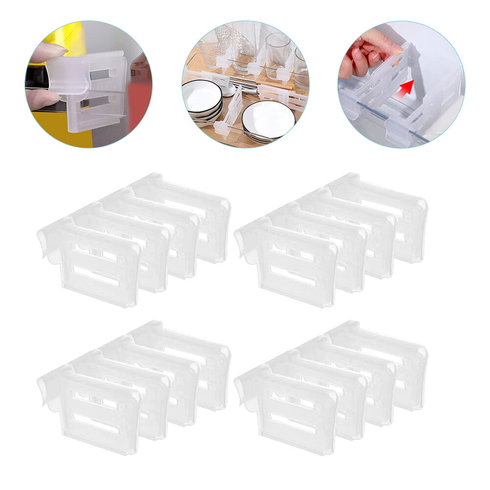 KHBUAB 4 Sets Plastic Refrigerator Dividers White Rectangular for ...