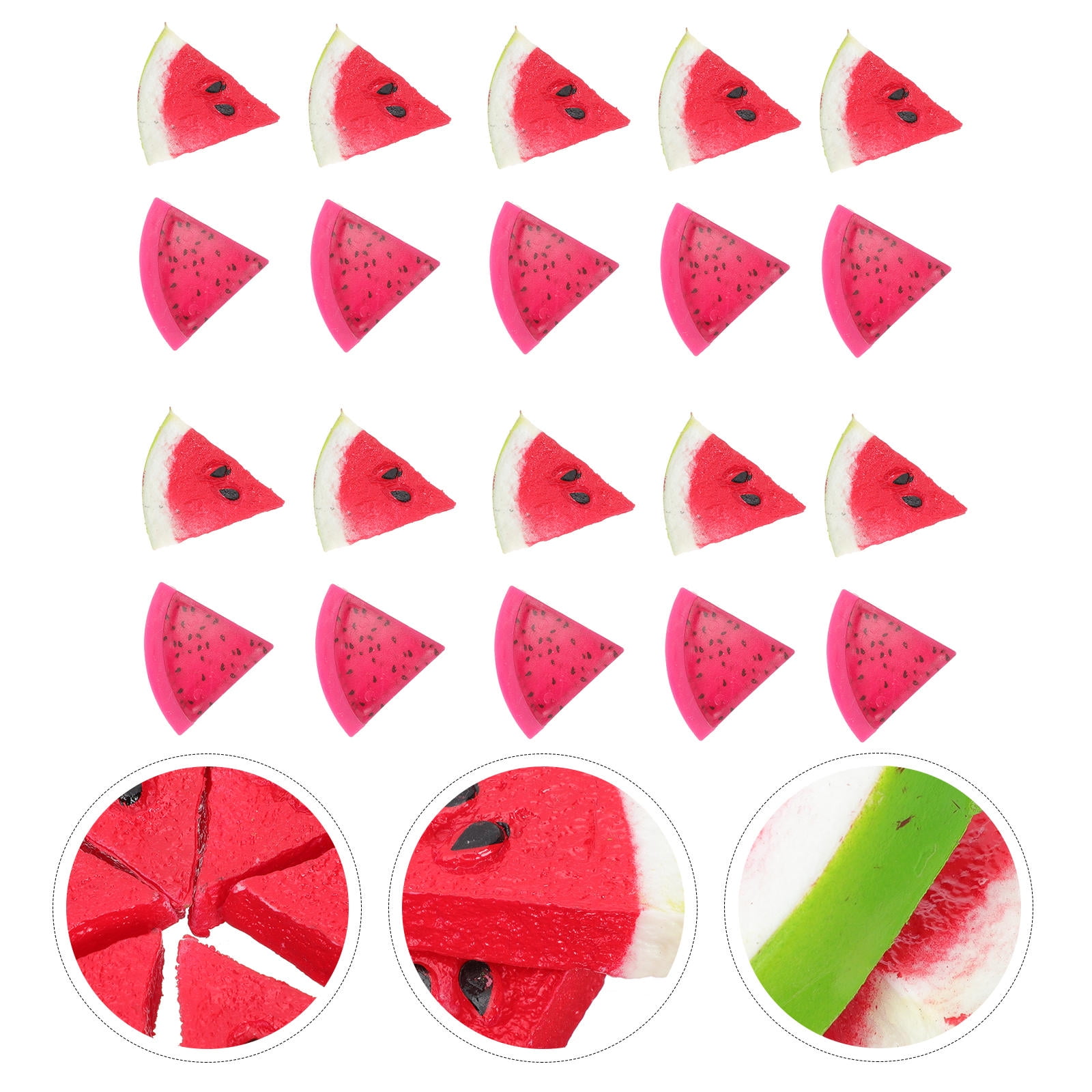 KHBUAB 40Pcs Simulated Fruit Slice Model Assorted Color Triangle PVC ...