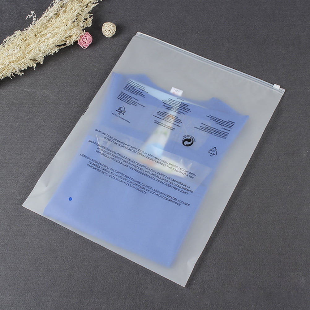 KHBUAB 50Set Clothing Bags Plastic Pouches Transparent Matte for ...