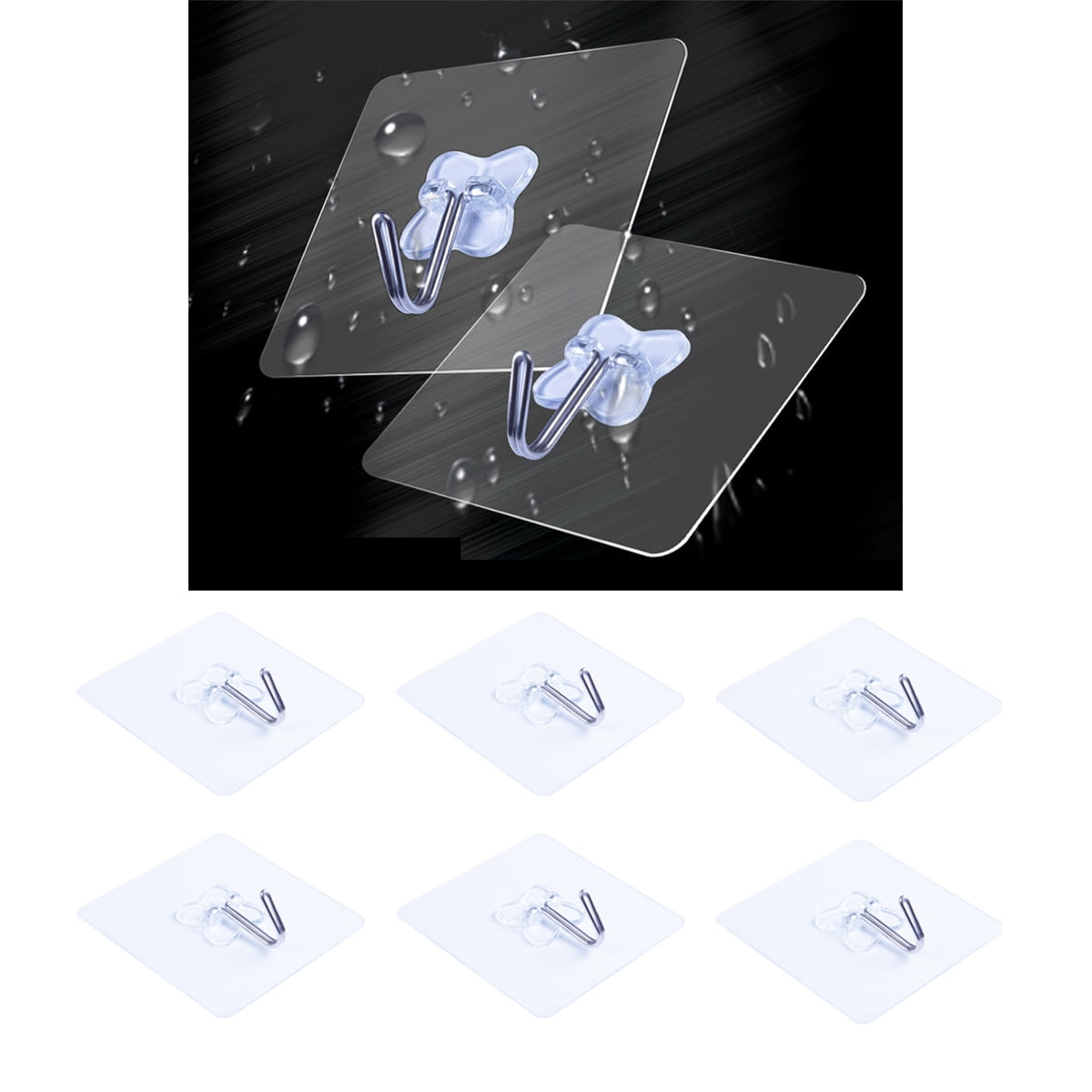 KHBUAB 6 Pack Sticky Ceiling Hooks for Decorations PVC Transparent ...