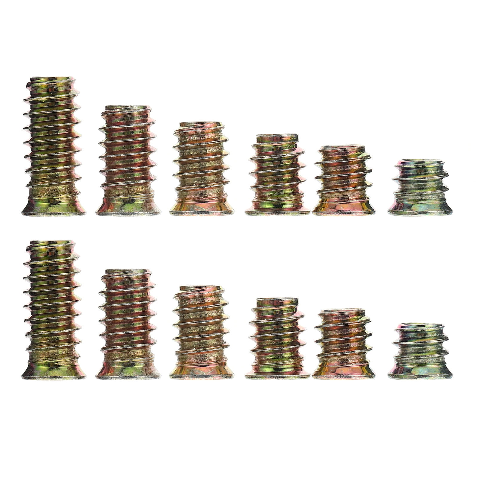 KHBUAB 60Pcs Carbon Steel Threaded Insert Nuts for Wooden Furniture and ...