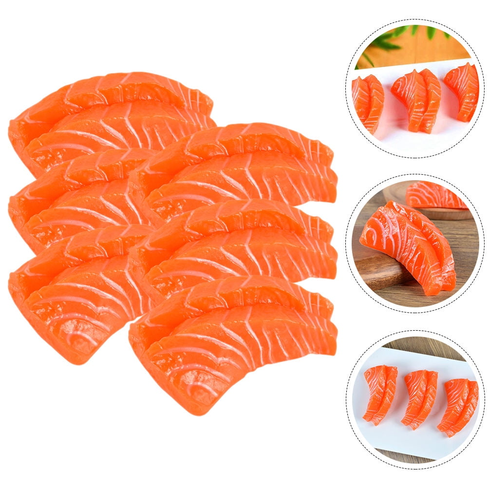 KHBUAB 6Pcs Window Display Props Realistic Salmon Fillet PVC For ...