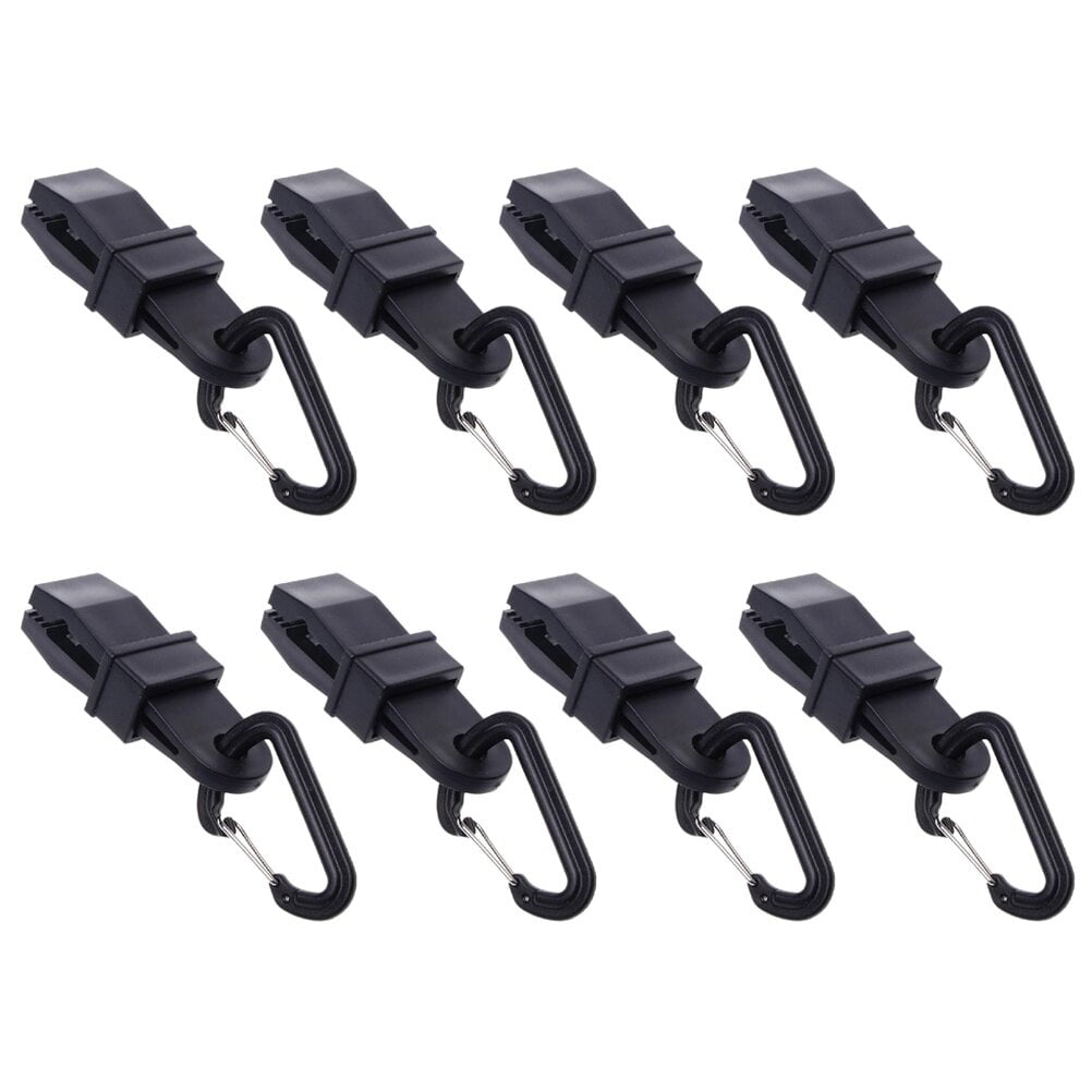 KHBUAB 8Set Outdoor Tent Clip Set Black Plastic for Tarp Buckles and ...