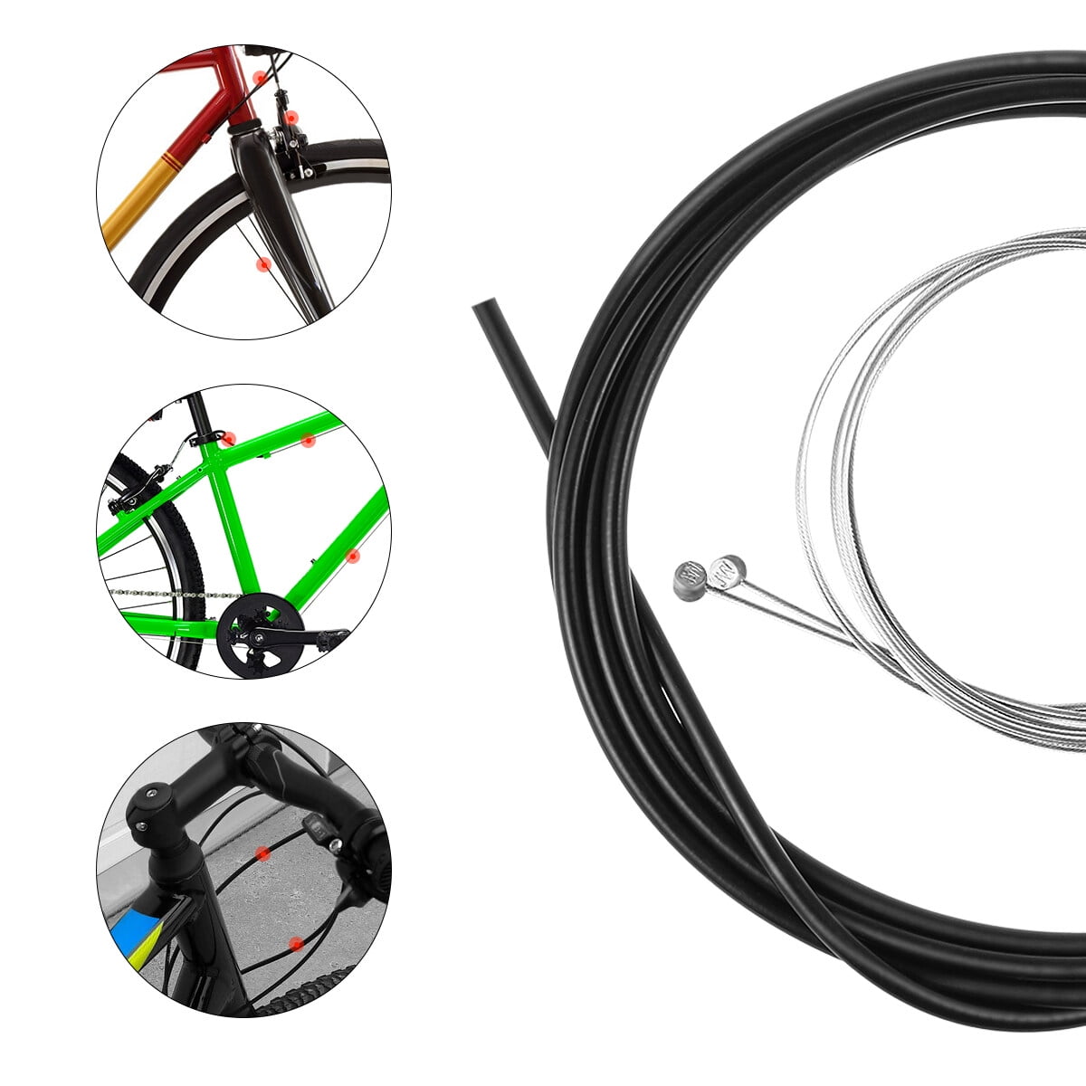 KHBUAB Bike Cable Housing Set Universal Brake Cables Black 1 Cyclists ...