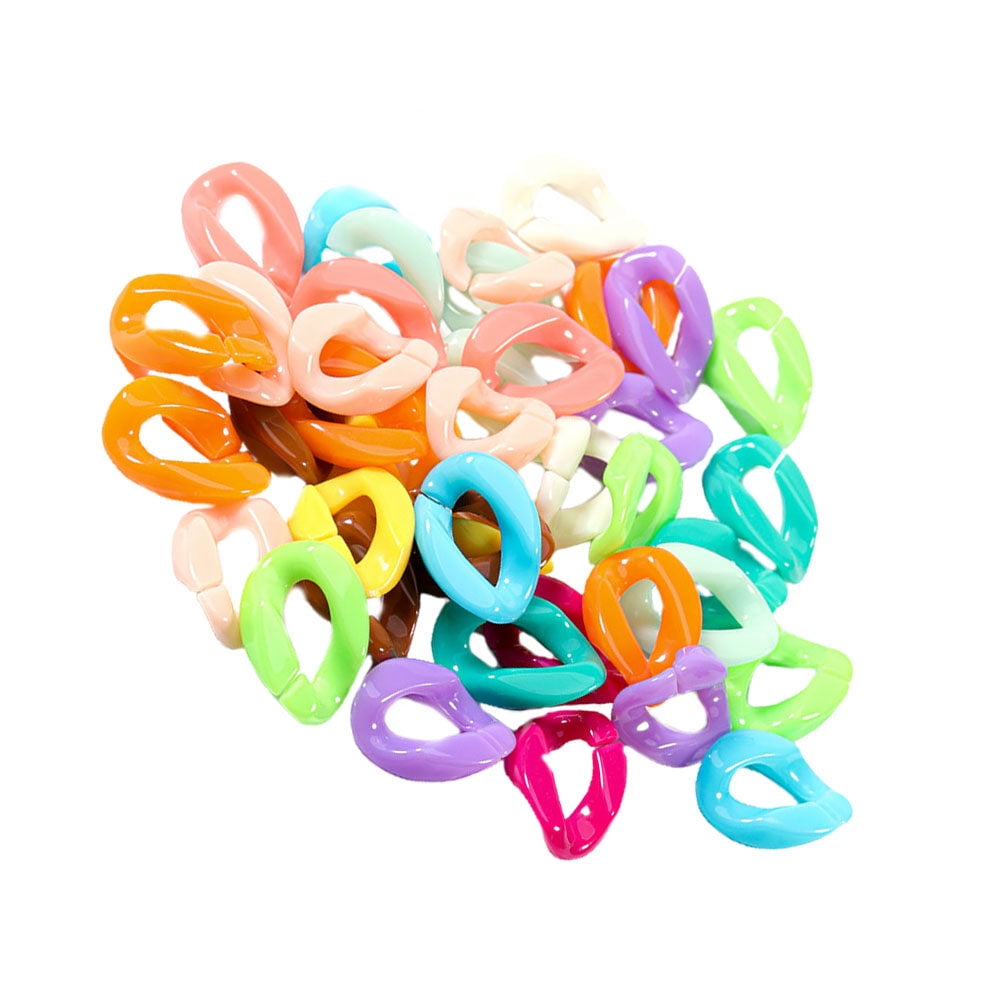 KHBUAB DIY Clip Hooks 100Pcs Assorted Color Plastic Chain Links for ...