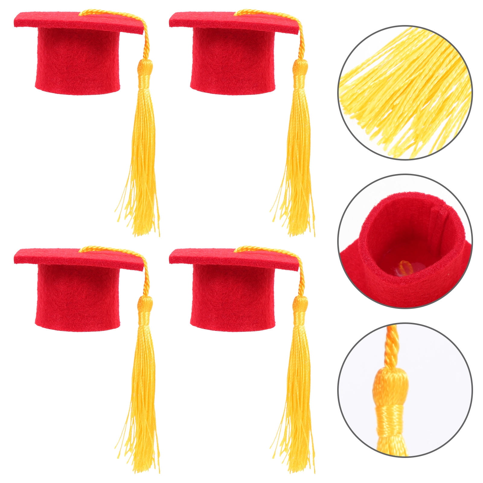 KHBUAB DIY Enthusiasts 6Pcs Mini Graduation Cap Bottle Toppers For ...