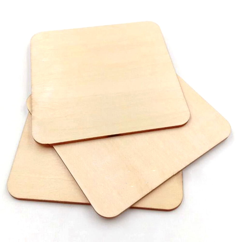 KHBUAB Diy Slices 50Pcs Craft Materials Natural Wood Cutouts For Art ...