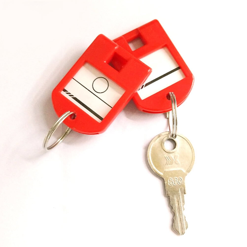 KHBUAB Key Chain Id Tags 50Pcs Tough Plastic Key Tag With Blank Paper ...