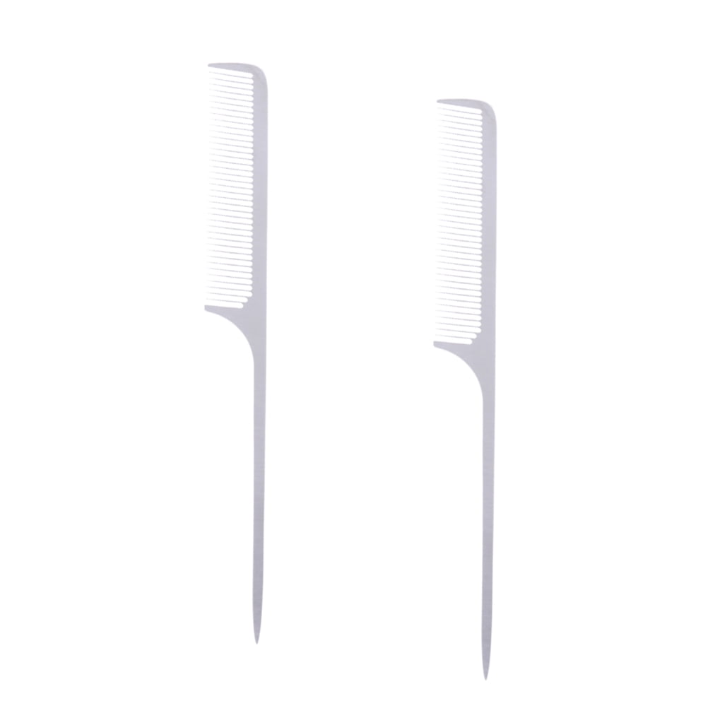 KHBUAB Stainless Steel Hair Comb 2Pcs for Professional Hairdressing and ...