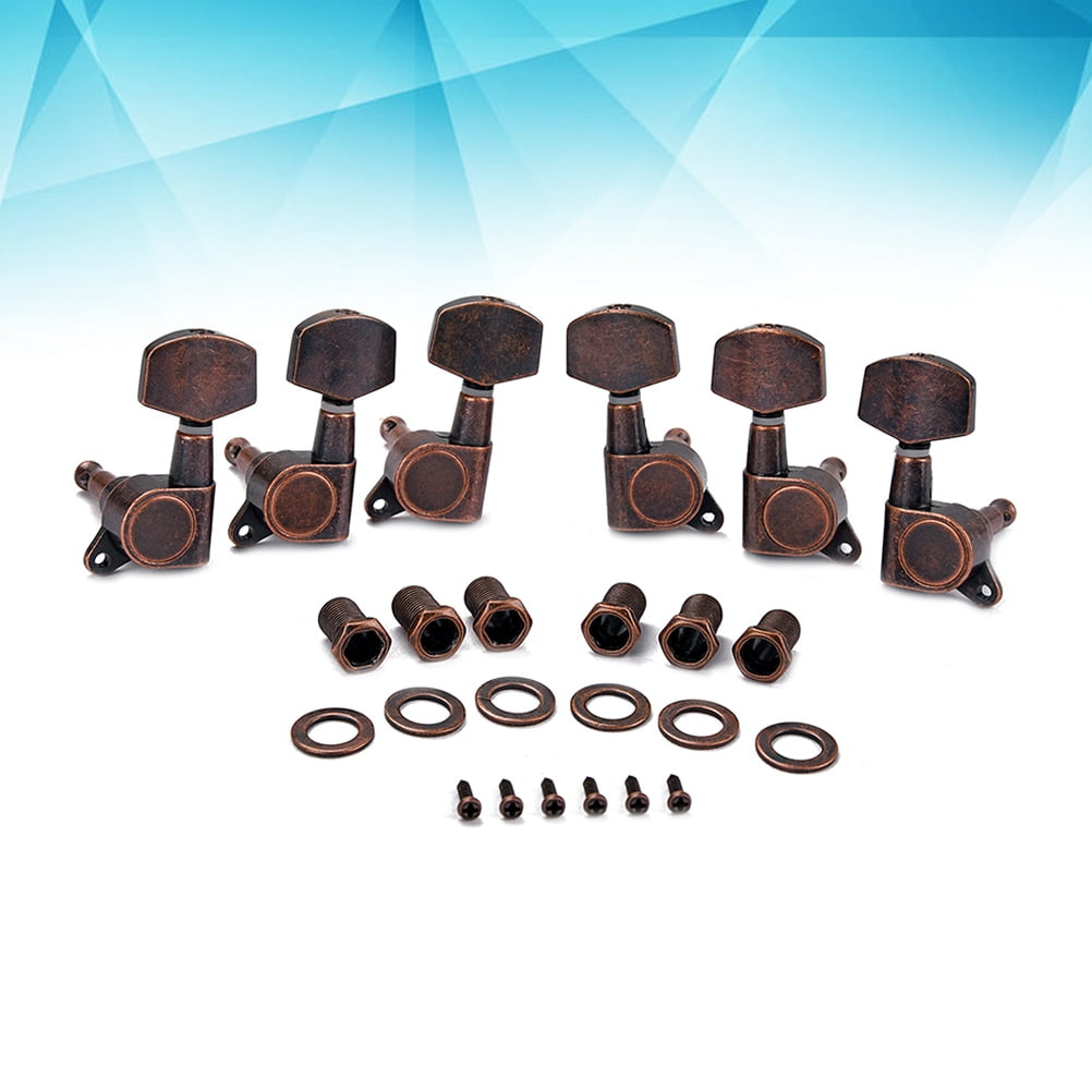 KHBUAB Tuning Pegs Acoustic Guitar 1 Set Coffee Metal Square Head ...