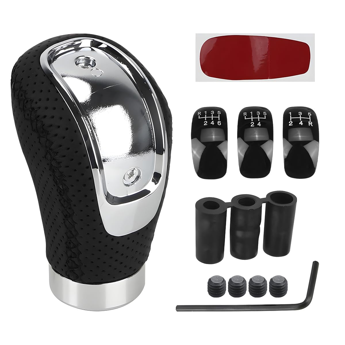 KHGUZ Car Gear Shift Knob, PU Leather 5 Speed Manual Automotive Gearbox ...