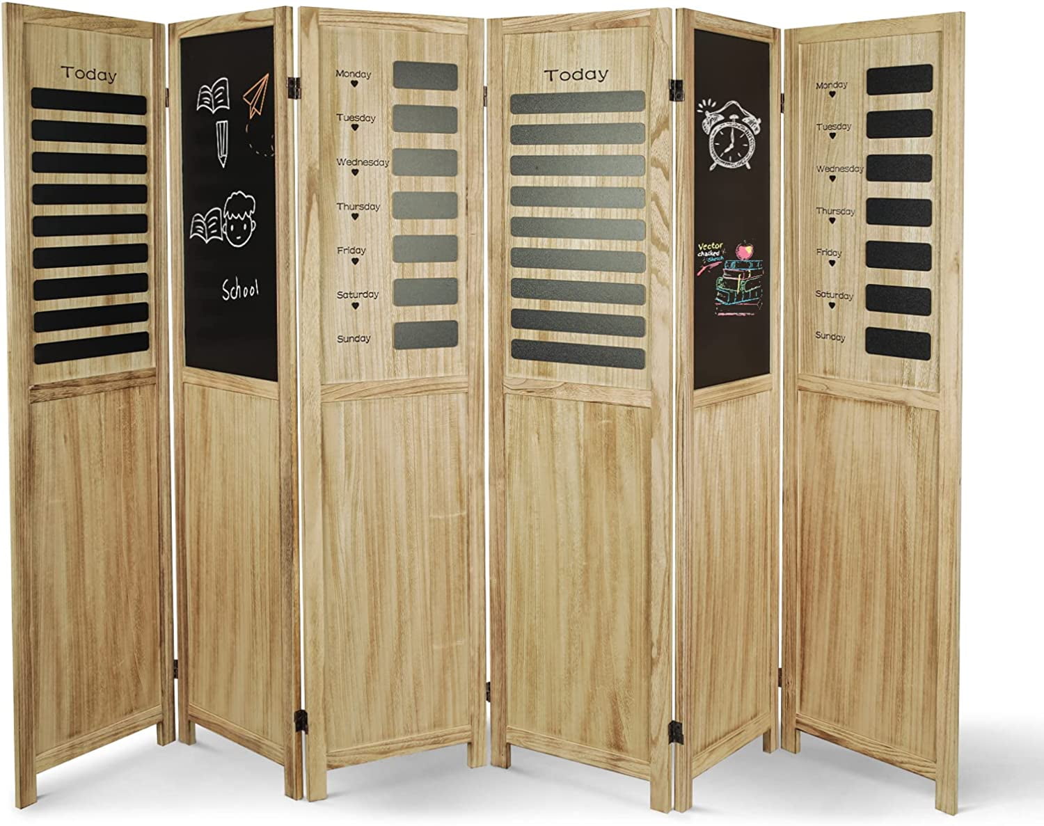 KHHOOMLIFE 4 Panel Room Divider Fully Assembled 5.6Ft Wood Room ...