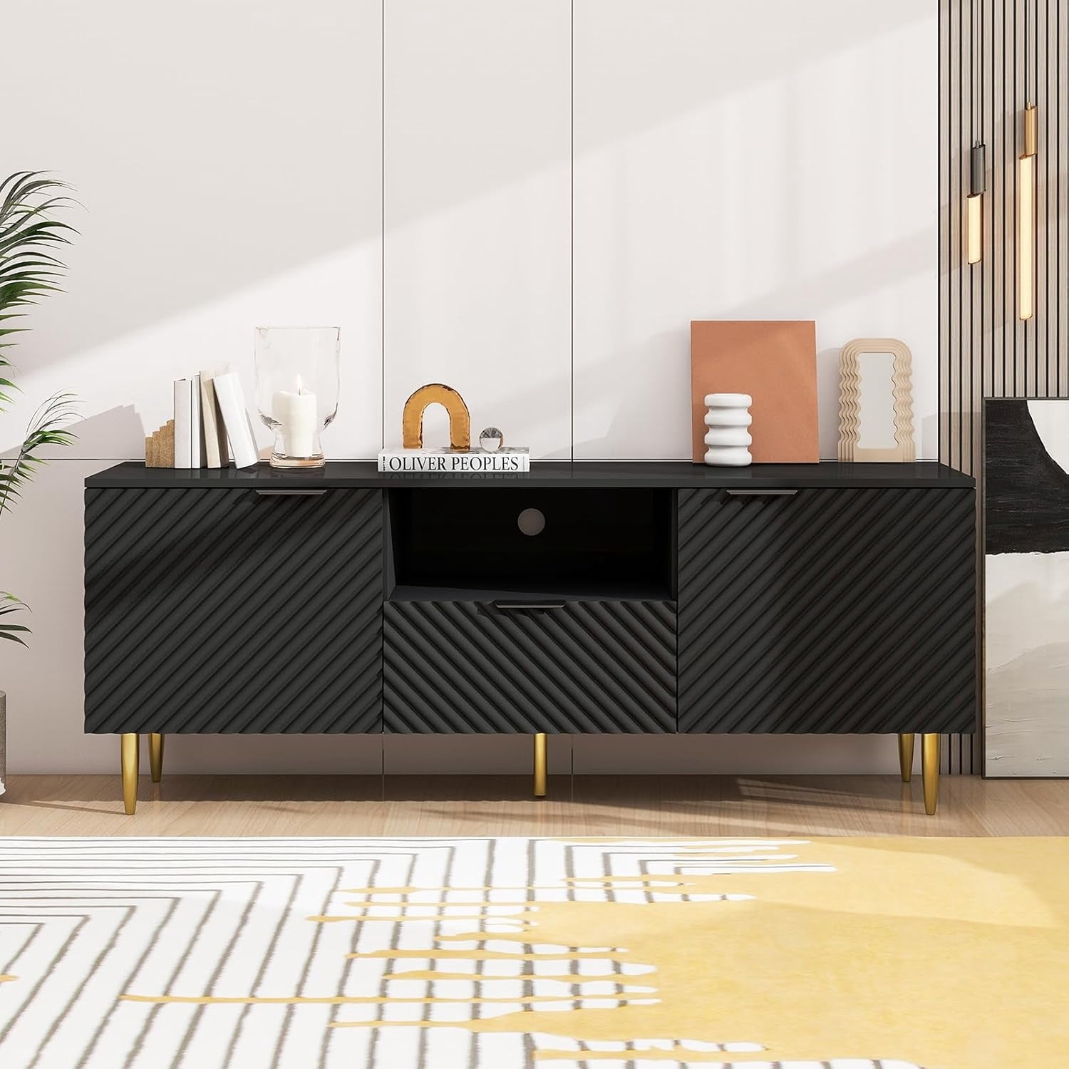 KHHOOMLIFE Modern TV Stand for TVs up to 65 Inch Entertainment Center ...