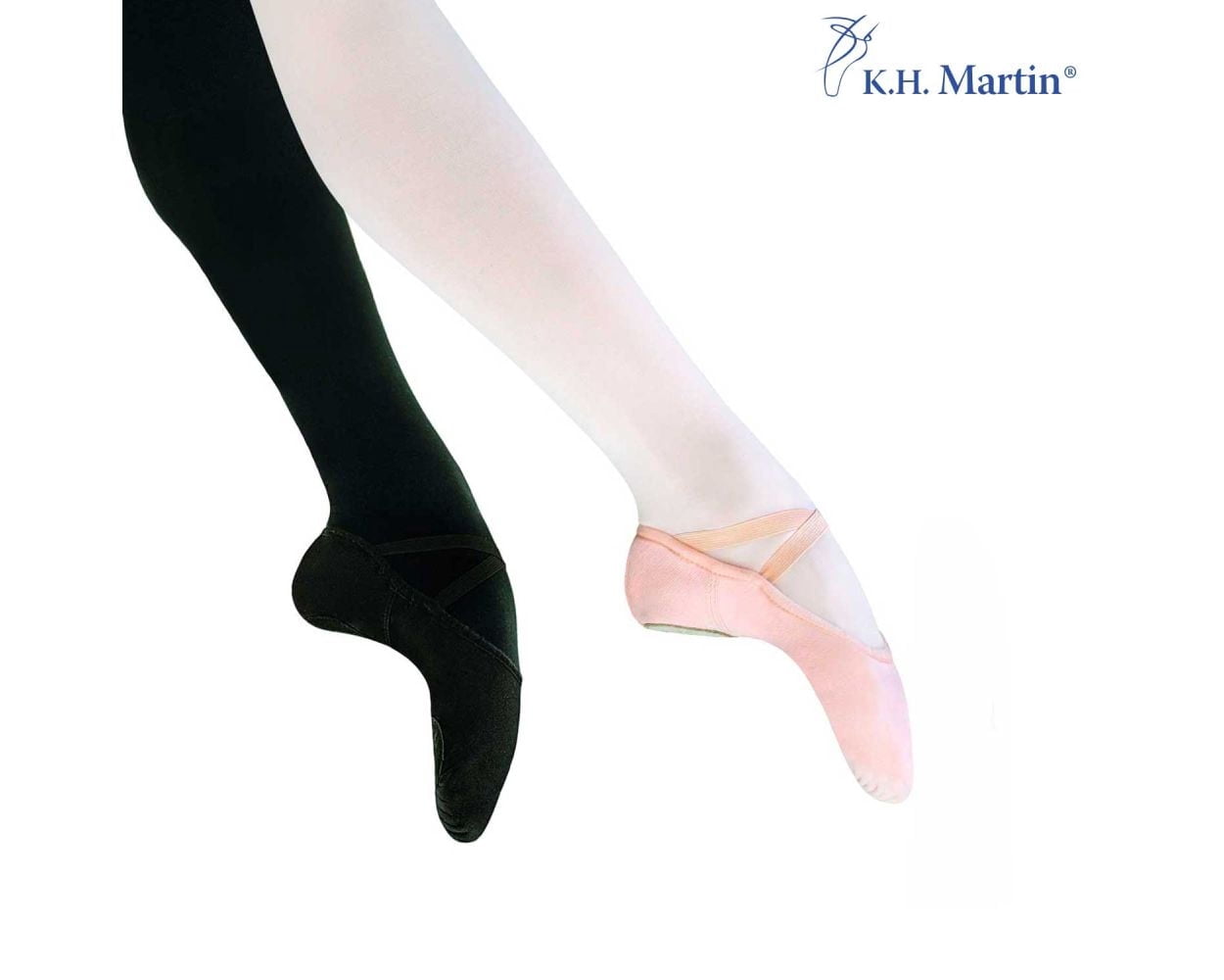 KHM EXTENSION M004c Youth Stretch Canvas Ballet Shoes with Leather ...