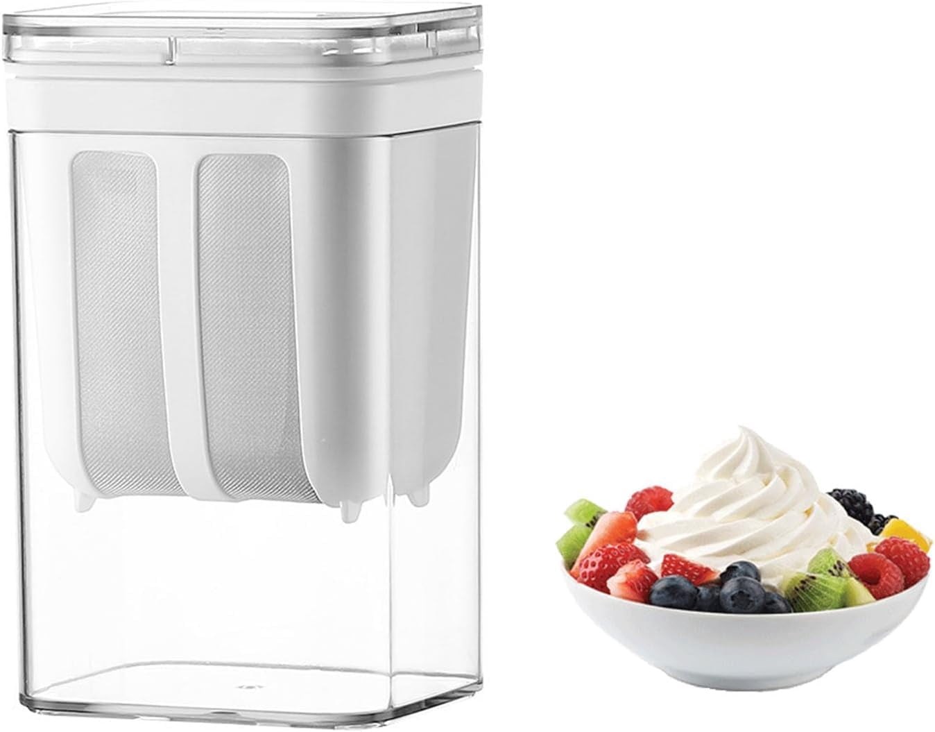 KHOLAD Yogurt Strainer Curd Maker with Lid Reusable Stainless Steel ...