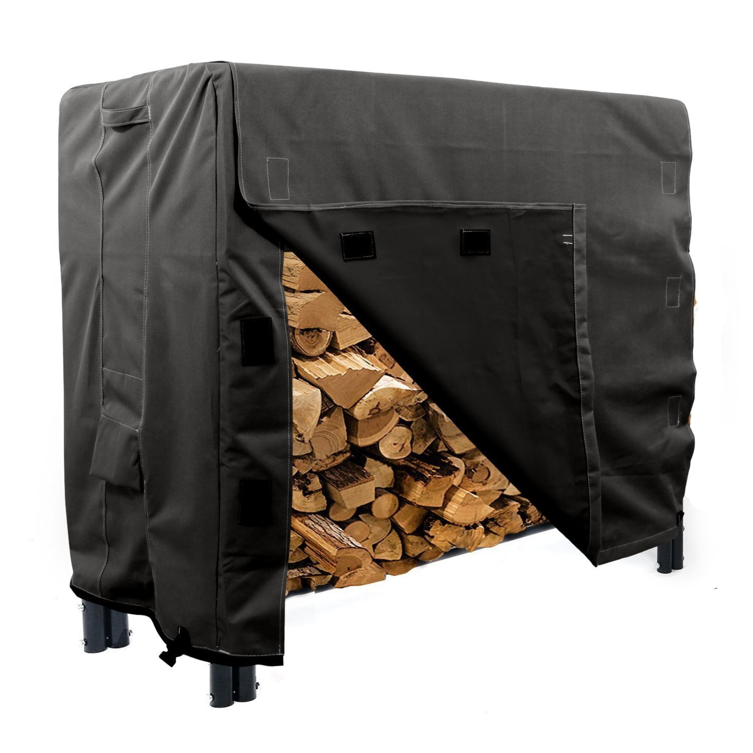 KHOMO GEAR - Heavy Duty Log Rack Cover - 4 Feet - Titan Series - Black ...