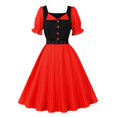 KHONTS 1950s Dresses for Women Polka Dots Rockabilly Retro Short Sleeve ...