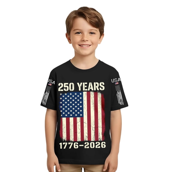 KHONTS 250 Years America T Shirt Kids Boys Girls Patriotic 250th ...