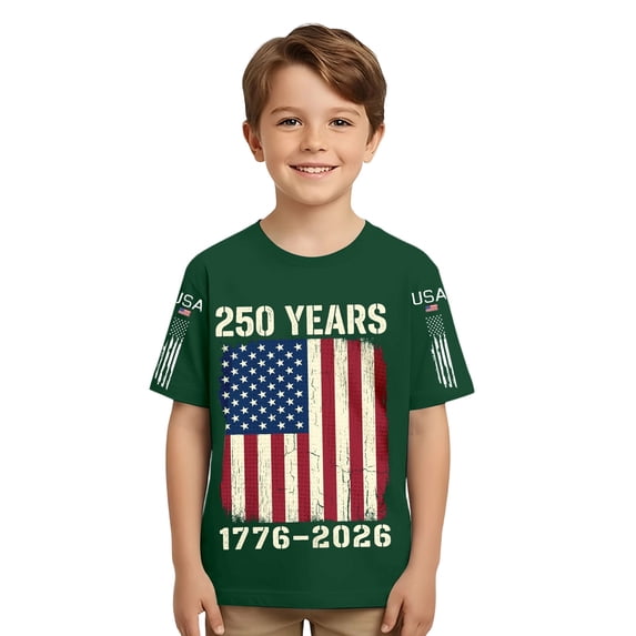 KHONTS 250 Years America T Shirt Kids Boys Girls Patriotic 250th ...