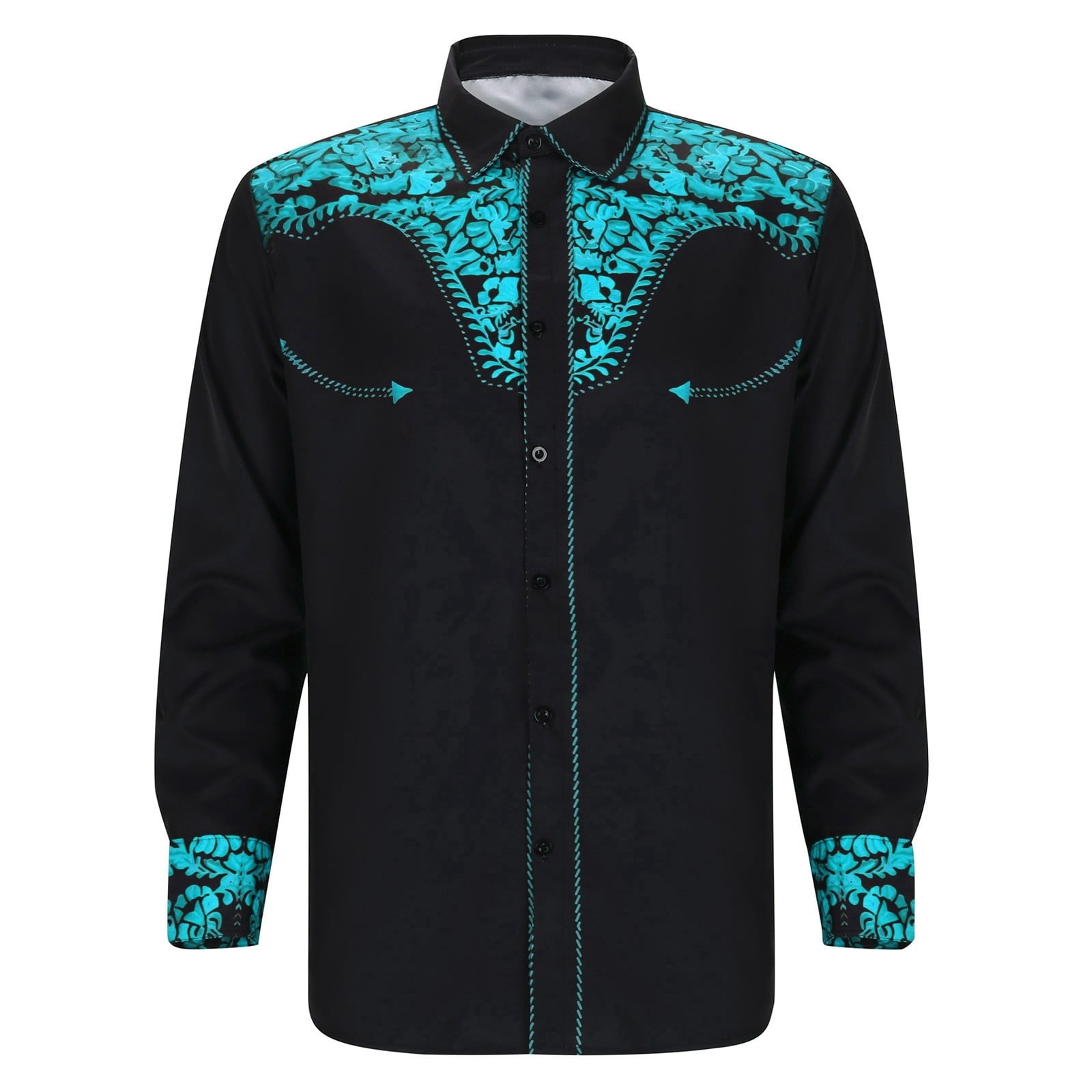 KHONTS Boys Western Cowboy Button down Shirt Graphic Printed Long ...