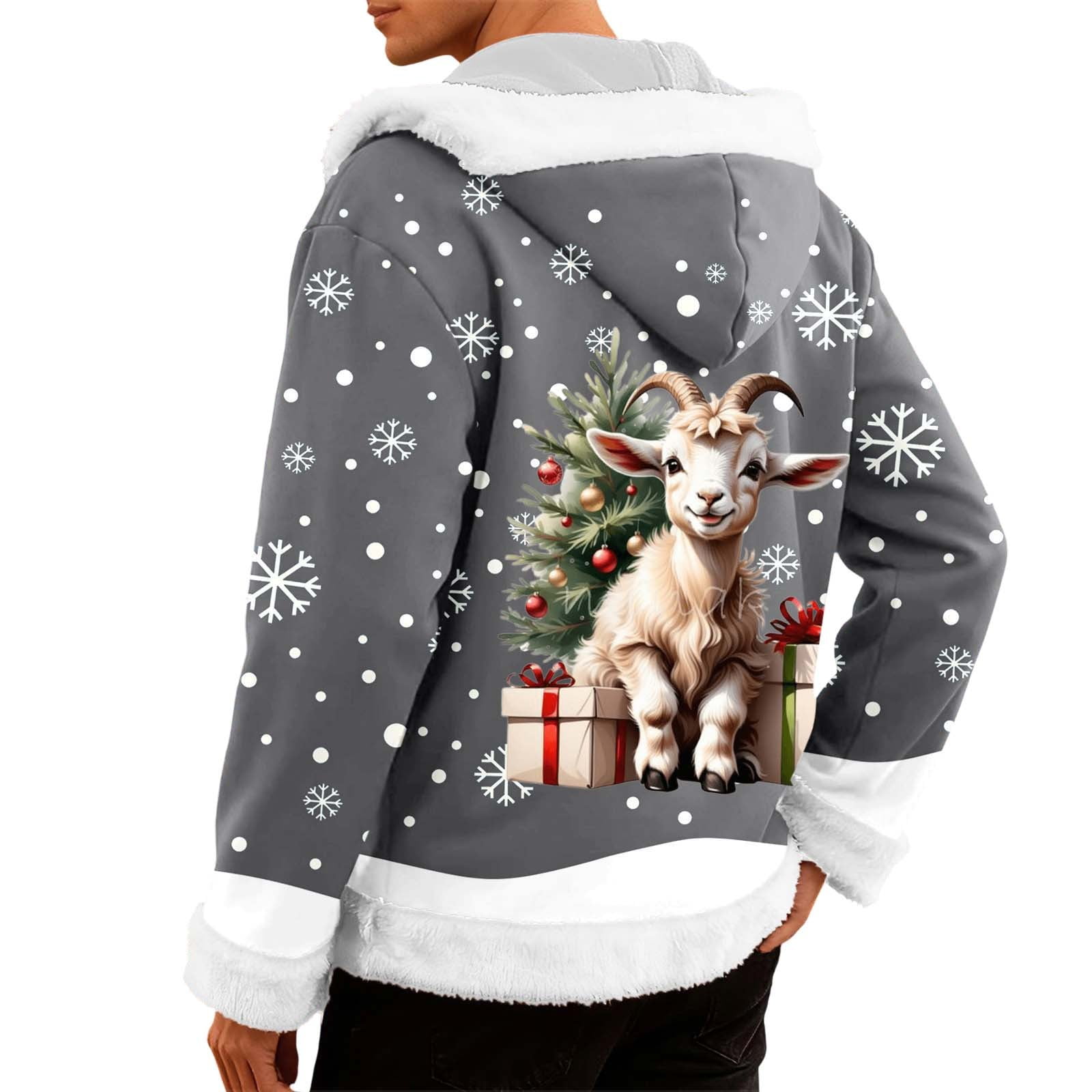 KHONTS Christmas Graphic Printed Costume for Men Furry Costume Xmas ...