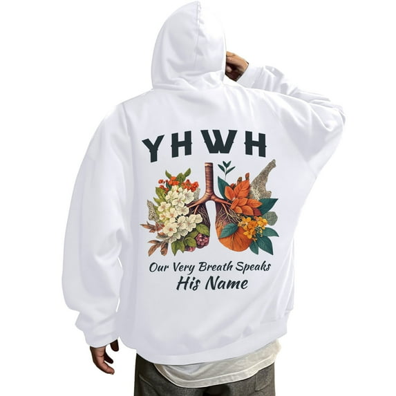 KHONTS Graphic Printed Hooded Sweatshirt for Men YHWH Hoodies Shirt ...