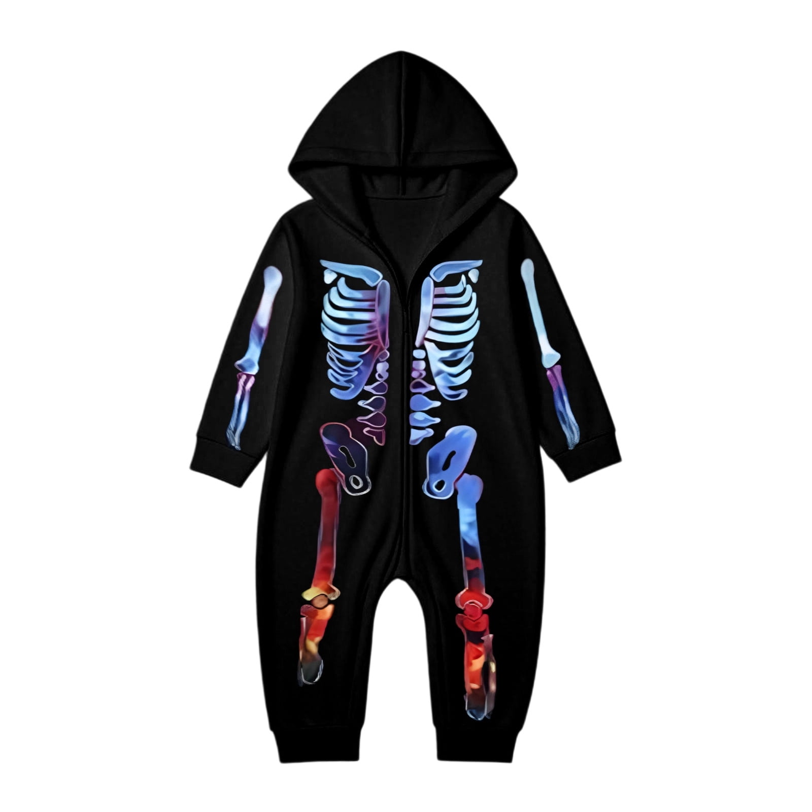 KHONTS Halloween Skeleton Onesies Matching Pajamas Sets Family Hooded ...