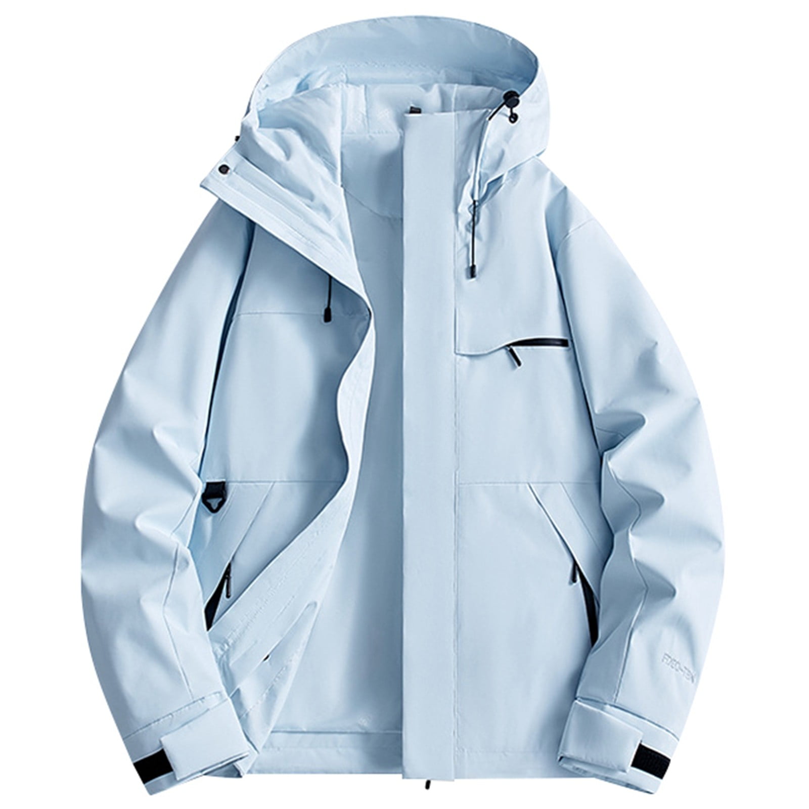 KHONTS,Men's Waterproof Hooded Full Zip Rain Jackets Lightweight Mountain Jackets Sports Outdoor ...