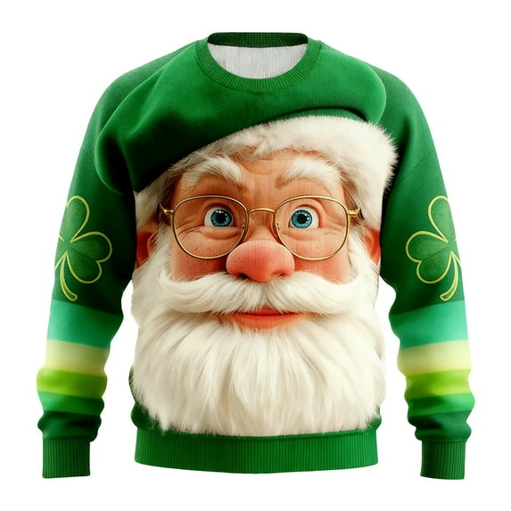 KHONTS St. Patrick's Day Plus Size Sweatshirts for Men Crew Neck Retro ...