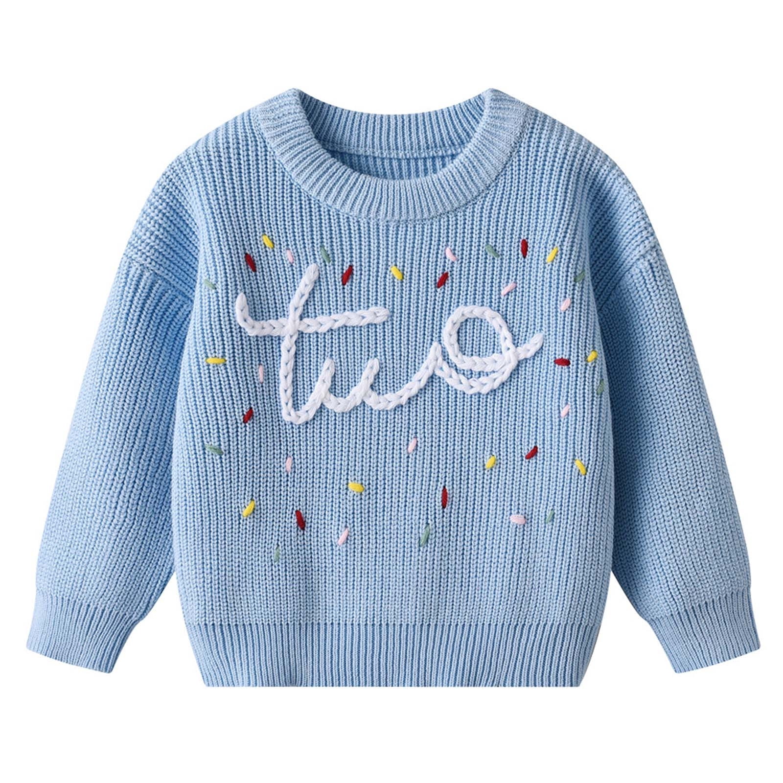KHONTS Toddler Baby Girls First Birthday Outfit Two Sweater Top Knit ...