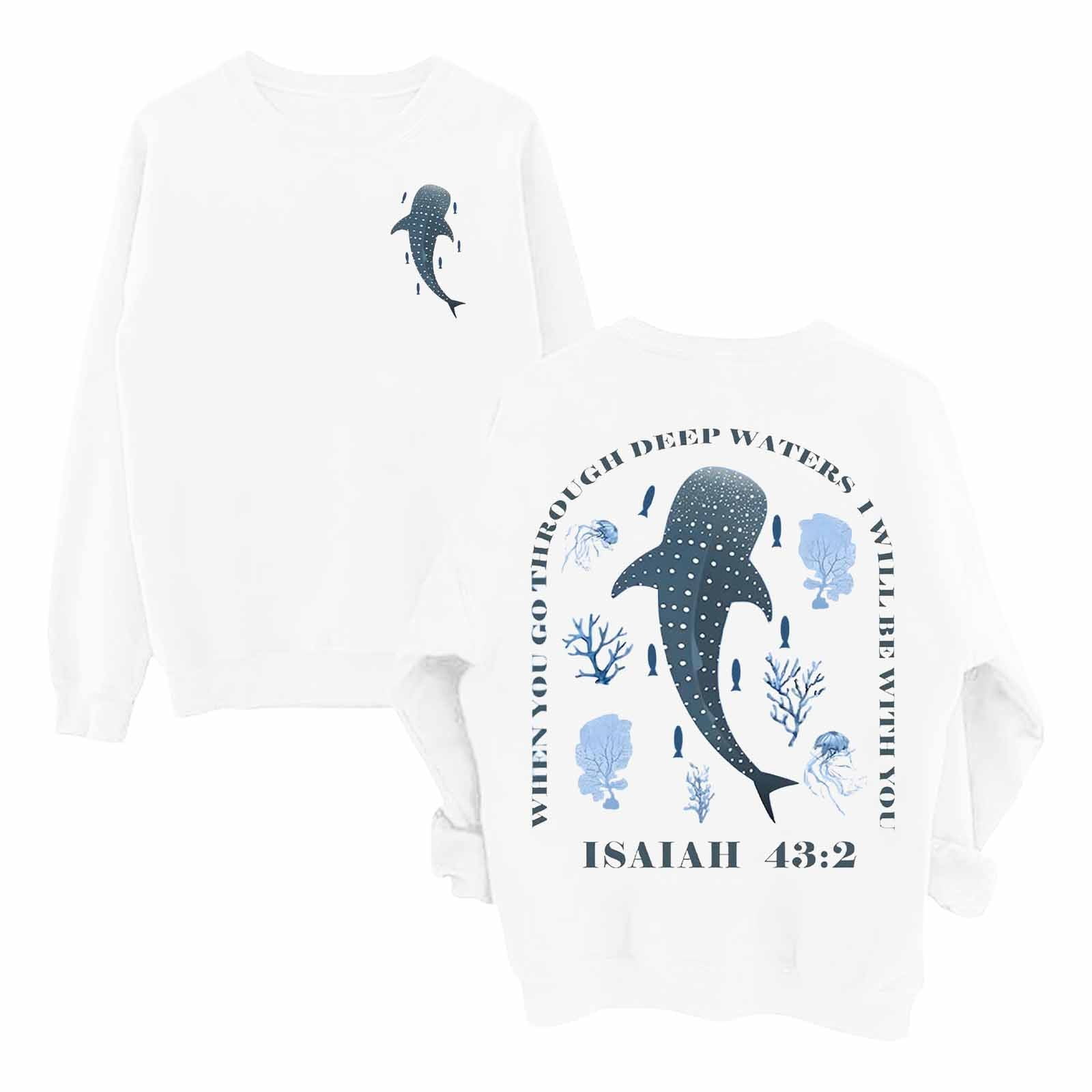 KHONTS Whale Shark Sweatshirts for Women Jesus God Bible Verse Hoodie ...